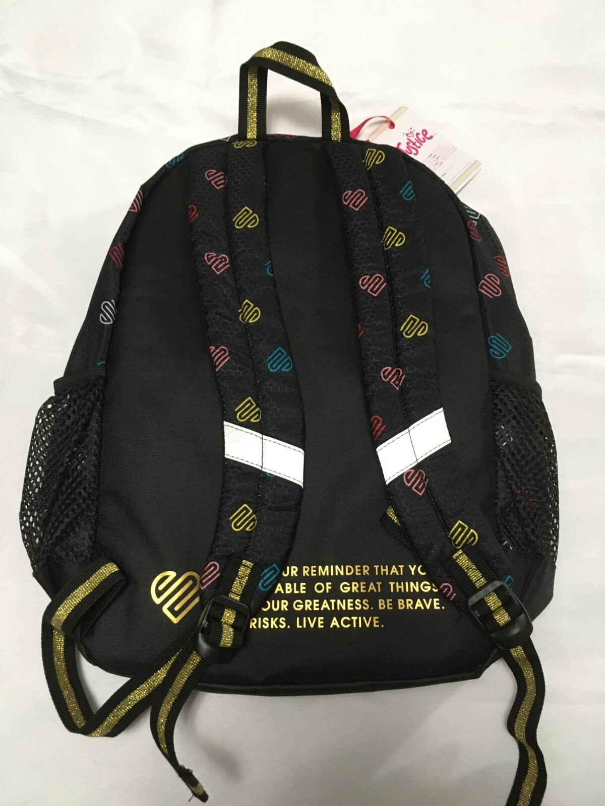 Justice Sport Girls J-Sport Backpack - Black with Logos | eBay