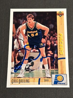 Greg Dreiling Signed 1991-92 Upper Deck Card Auto Indiana Pacers ...