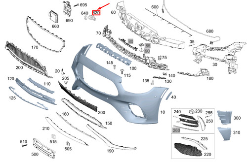 NEW MERCEDES-BENZ E C238 FRONT CENTER SENSOR A22390501059999 ORIGINAL ...