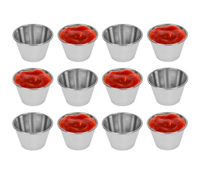 Steel Ramekins 4oz Large Sauce Pots Cups Condiment Serving Bowls 6 or ...