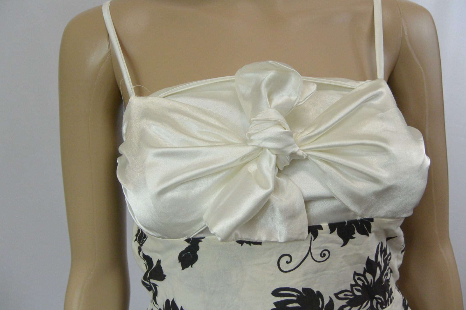 Floral Ribbon Satin Tie Up Chest Sheath Dress Elasticised S 8 10 Off ...