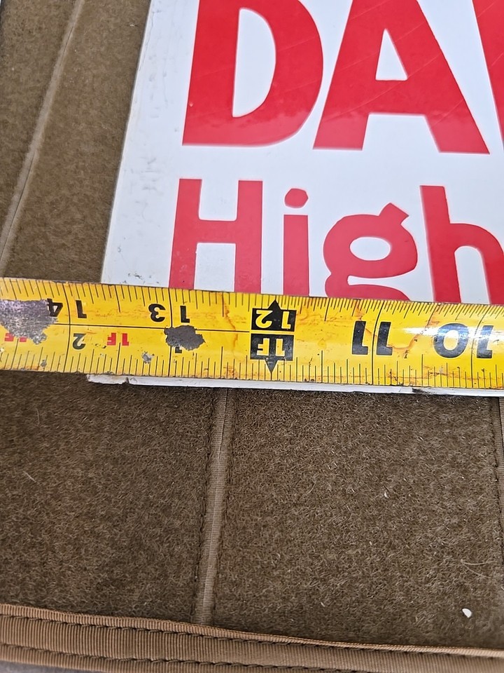 Vintage Porcelain Enamel Danger Sign (B3C) High Voltage (JSF6) Red ...