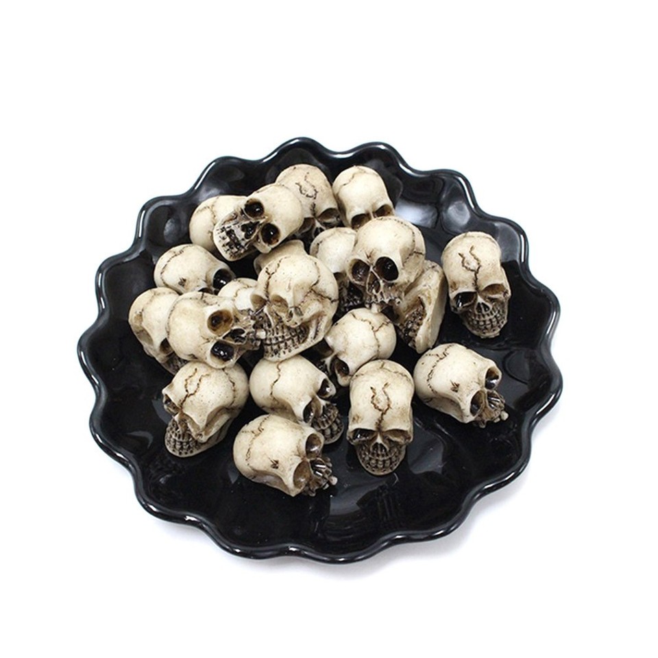 40Piece Skulls Human Head Skull Sized Skull for Halloween Table Decor ...
