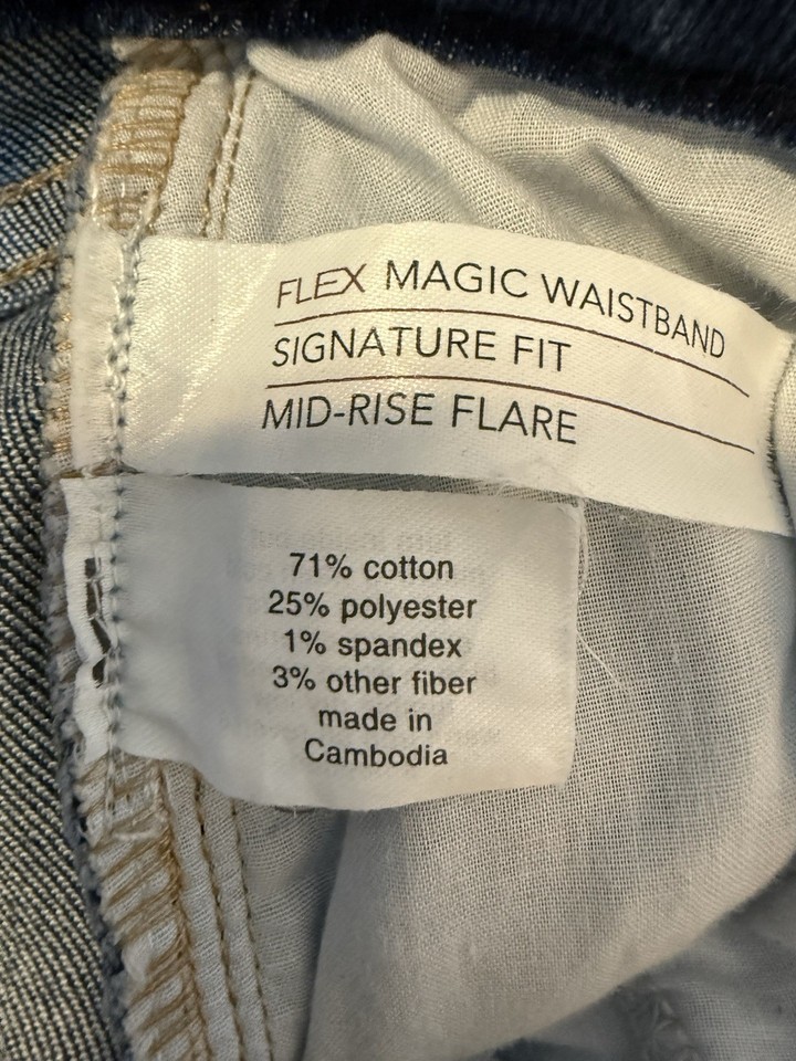 Lane Bryant Mid Rise Stretch Signature Fit Flare Jeans Women's Plus ...