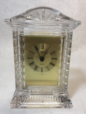 Vintage Hechinger West Germany Lead Crystal Desk Clock WORKS Quartz ...