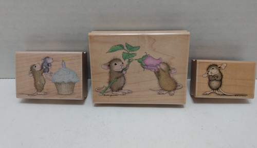 Lot of 3 - Stampabilities House Mouse Wood Mount Rubber Stamp | eBay
