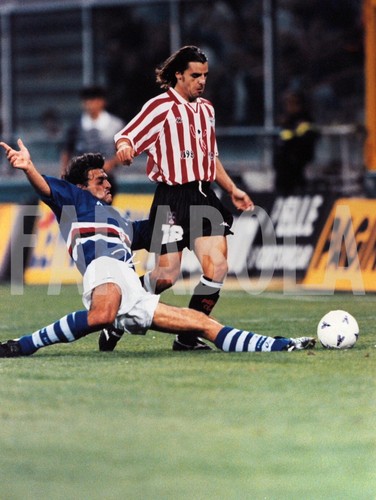 Photo de presse vintage Football Coupe de l'UEFA 1997-98 Sampdoria ...