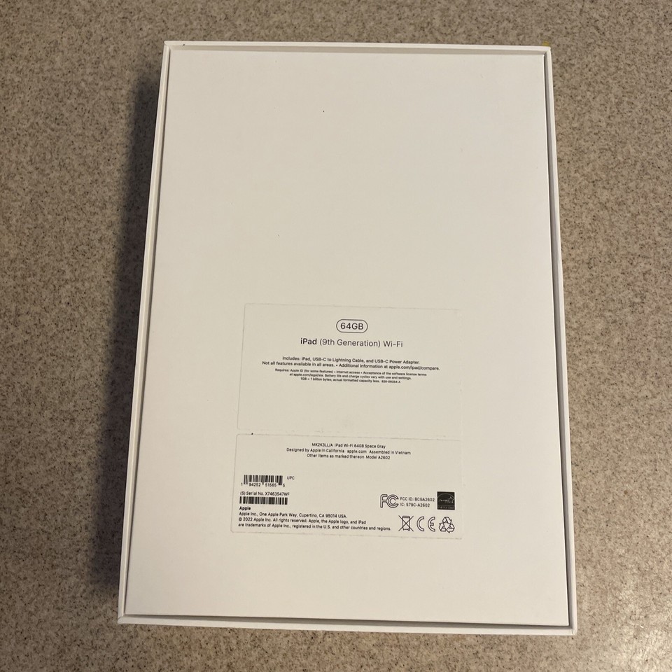 iPad 9th Generation Wi-Fi 64GB Space Gray (EMPTY BOX ONLY) | eBay