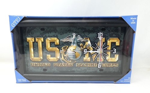 US Marine Corps Clock USMC Eagle Anchor Globe 12 Hr Display Hang/Stand ...