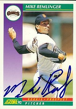 Mike Remlinger autographed baseball card (San Francisco Giants) 1992 ...