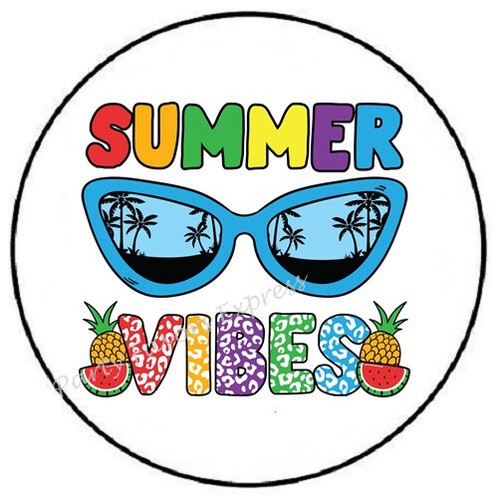 SUMMER VIBES ENVELOPE SEALS LABELS STICKERS PARTY FAVORS | eBay