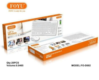 Set Tastiera Mouse Wireless Silenziosa Slim Senza fili a Batteria FoYu ...