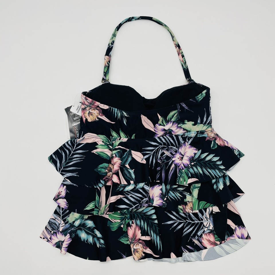 Island Escape Womens Size 8 San Joaquin Floral Ruffled Tankini Top 466/ ...