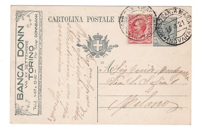 MOSSO SANTA MARIA ITALY 1921 BANCA DONN ADVERTISING POSTAL CARD | eBay