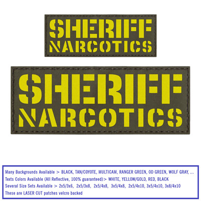 Bundle Set 2 Sheriff Narcotics Reflective Patches Plate Carrier Police ...