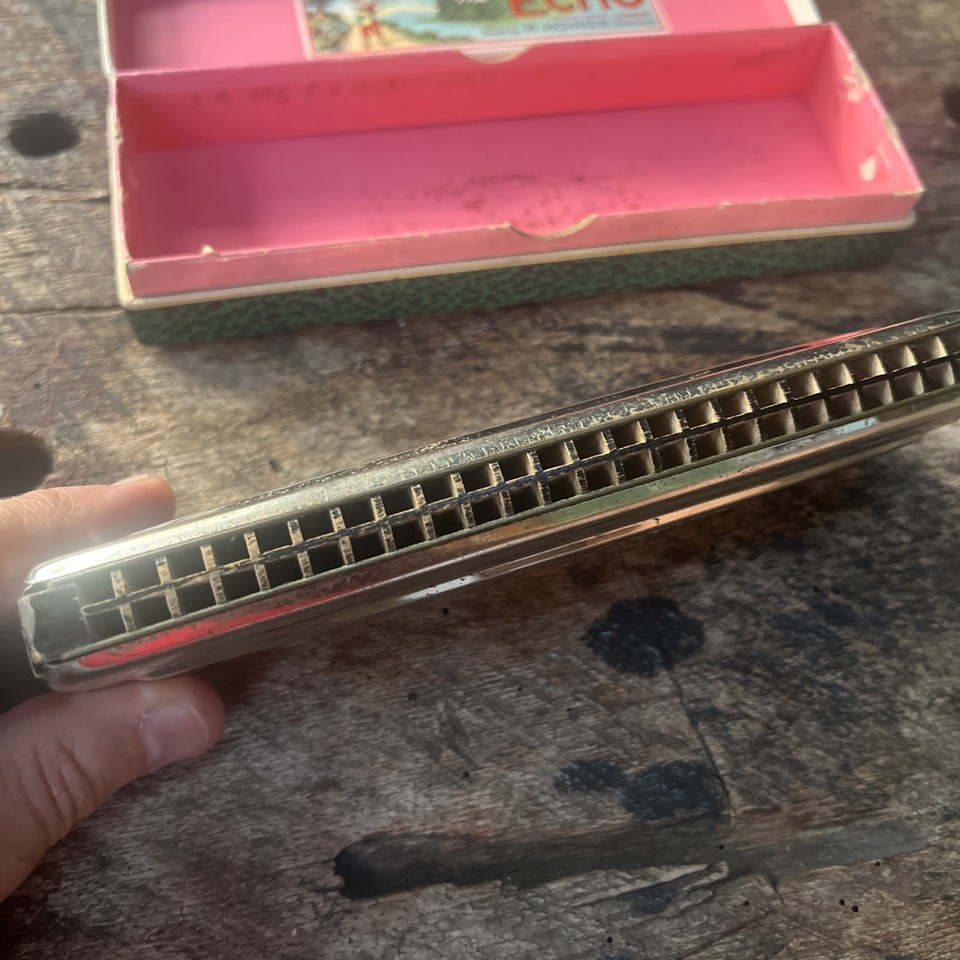 M. Hohner The Echo Harp Harmonica 54/64 Key C/G Germany Two Sided w ...