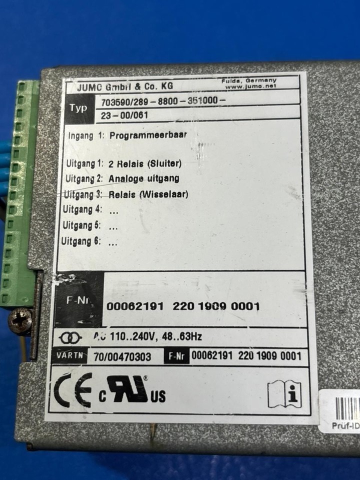 Jumo 703590/289-8800-351000-23-00/061 Process Controller IMAGO 500 ...