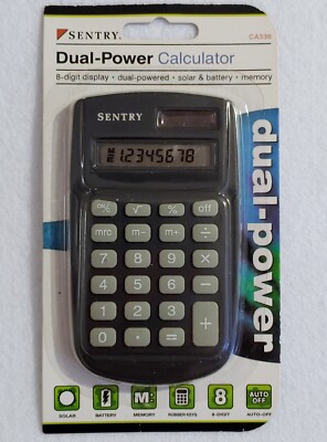 New - Never Opened - CALCULATOR SENTRY DUAL-POWER 8-DIGIT DISPLAY # ...