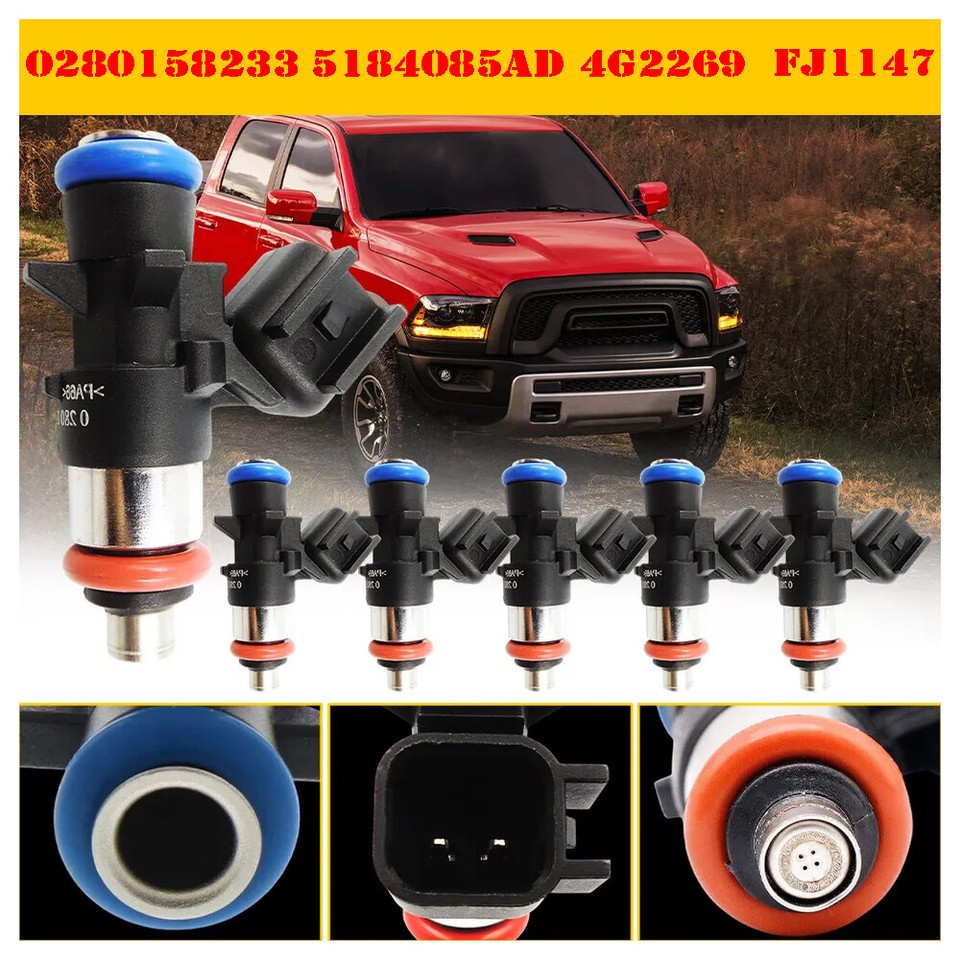6 PCS New GENUINE FUEL Injectors For WRANGLER Challenger 3.6L 5184085AC ...