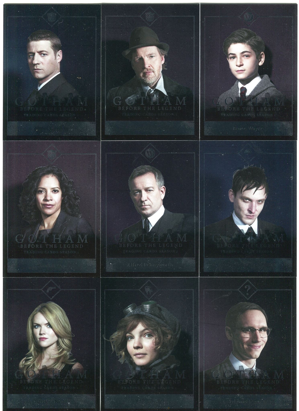 2016 Gotham Season 1 Silver Foil Parallel Character Bios Chase Card Set ...
