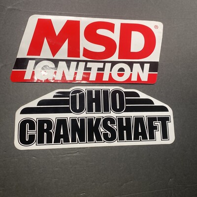 MSD IGNITION Sticker Decal and ohio crankshaft ORIGINAL OLD STOCK NHRA ...