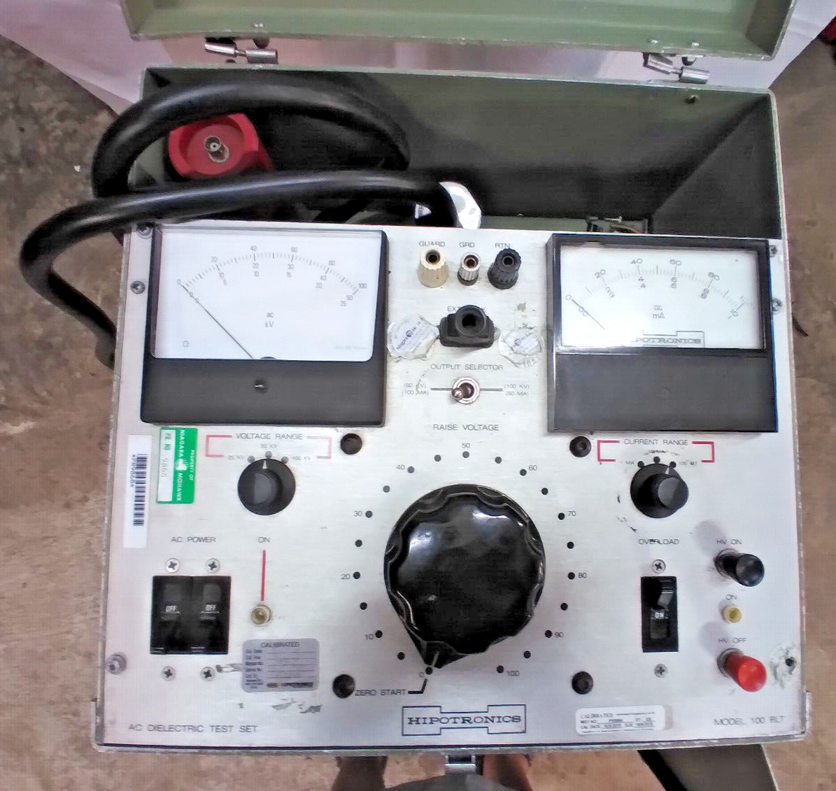 Hipotronics 100-BLT / 100HVT-A AC Hipot Tester, AC Dielectric Test Set ...