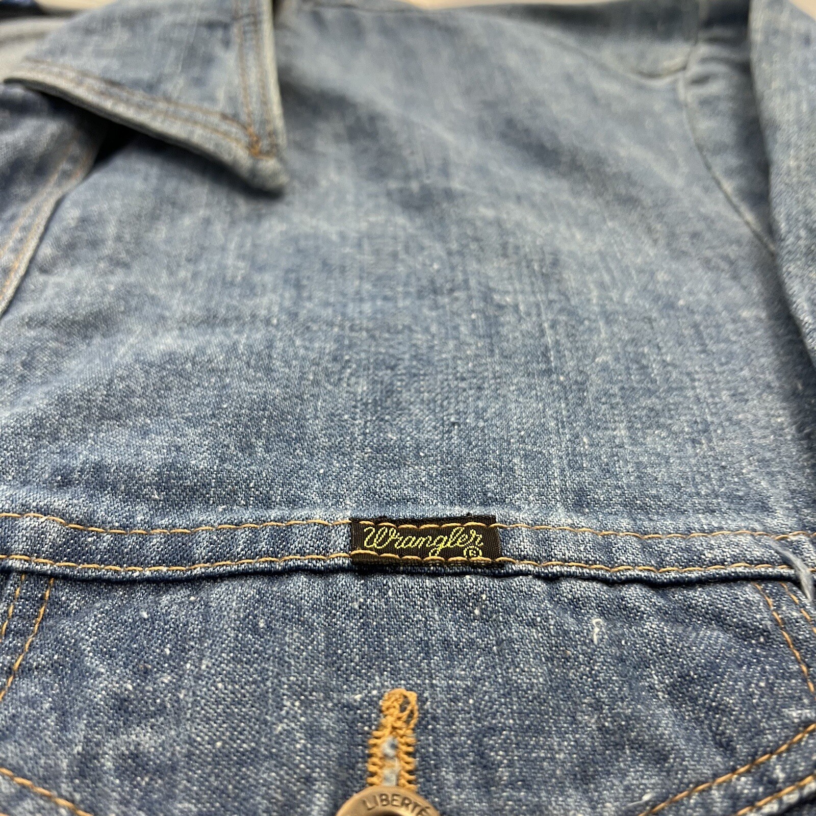 Vintage 70s Wrangler Button Up Denim Jacket 1970s Blu… - Gem