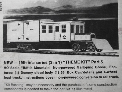 HO scale: The Galloping Goose, a kitbash-type styrene and cast metal ...