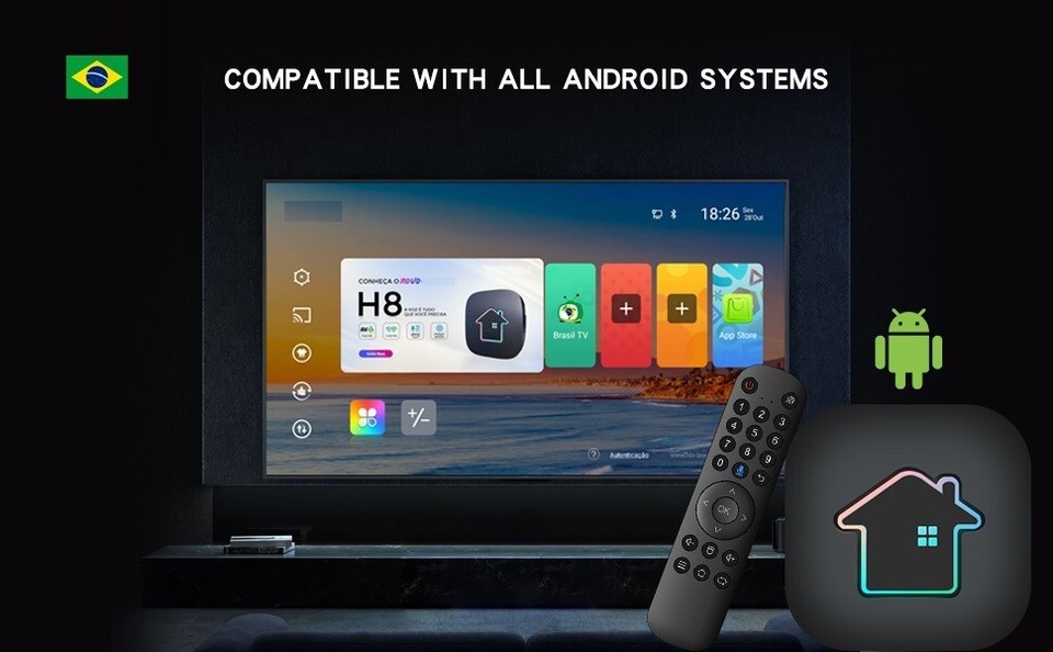 2025 H8 Brazil TV Best Brazilian TV Box Envio Rapido da Florida ...
