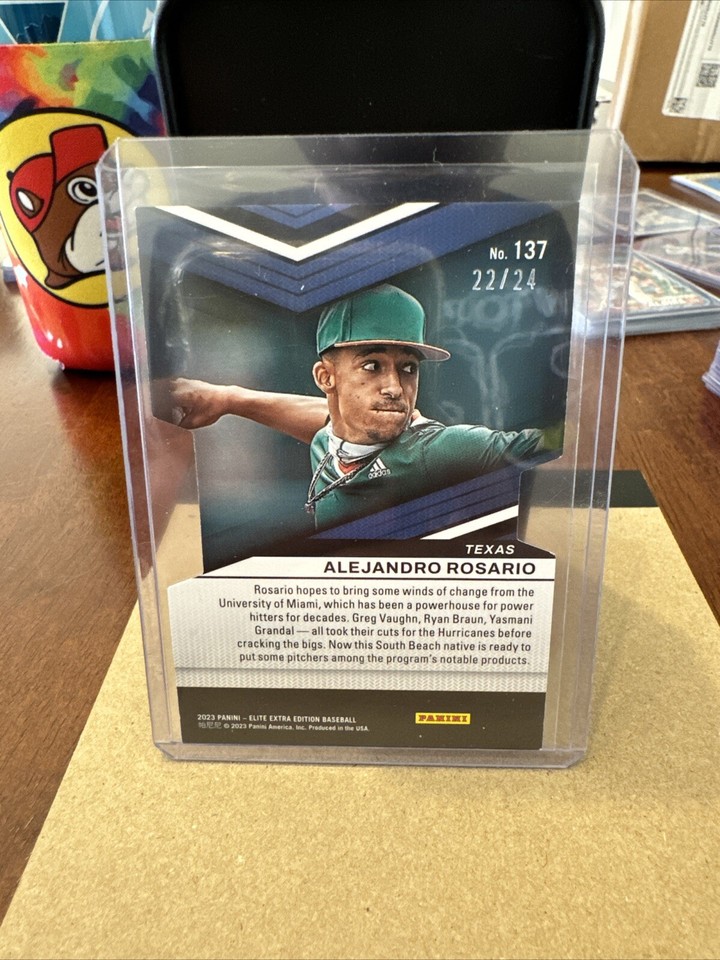 2023 ELITE EXTRA EDITION STATUS ALEJANDRO ROSARIO #22/24 Texas Rangers ...