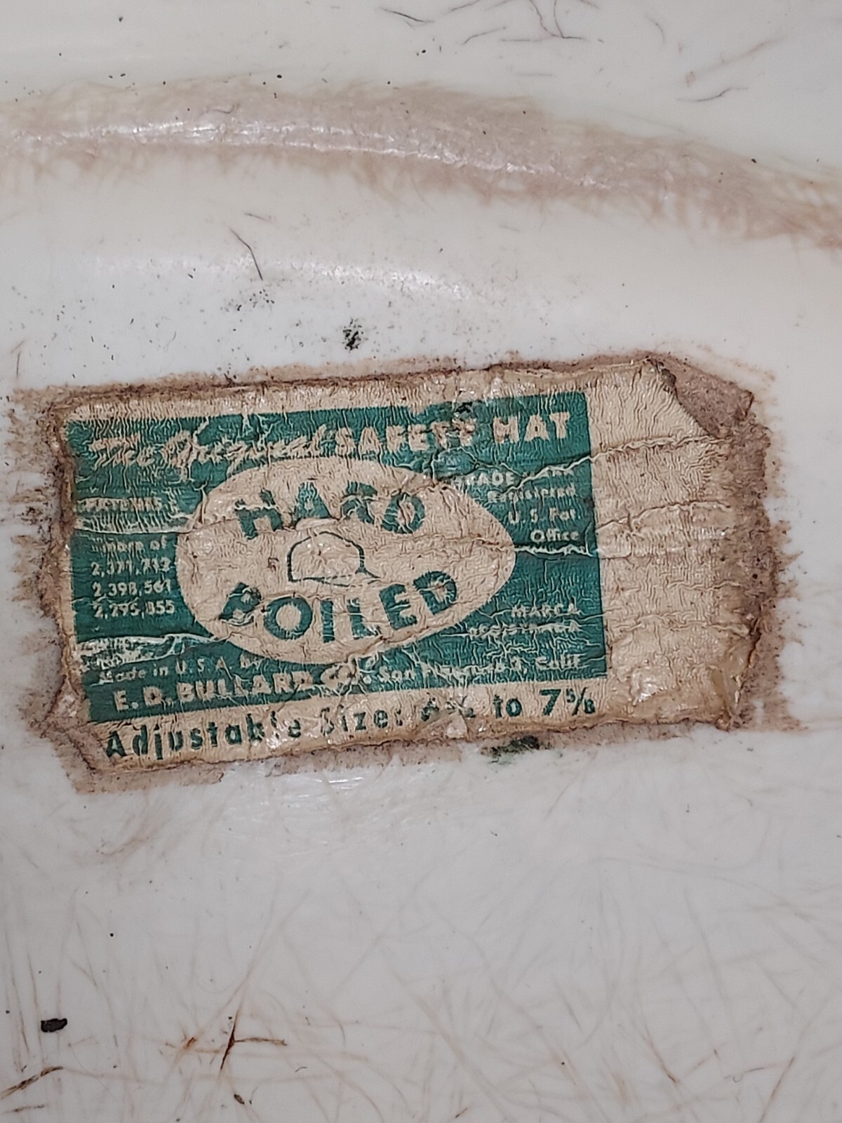 Vintage E.D. Bullard Co. Hard Boiled Fiberglass Hard Hat w/Lamp Mount ...