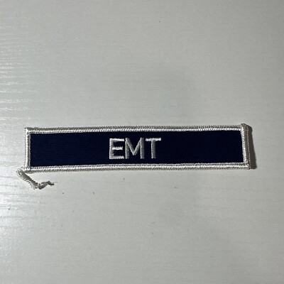 EMT Tab Patch Work Uniform Medical 5”x1” Silver On Blue NEW | eBay