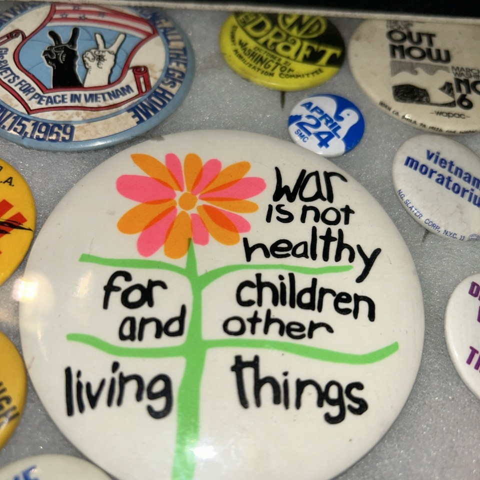 31 Vietnam Anti War Protest Pins Give Peace A Chance Repeal The Draft ...