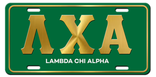 Lambda Chi Alpha Vanity Aluminum License Plate Kelly Green and Gold | eBay
