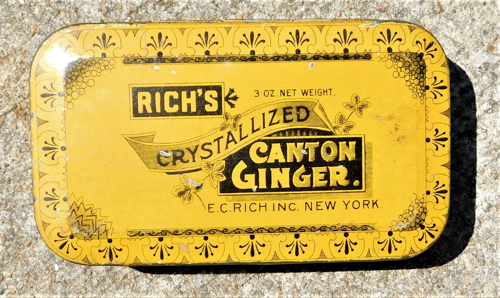 EARLY 1900s RICH'S CRYSTALLIZED CANTON GINGER TIN ANTIQUE NEW YORK ...