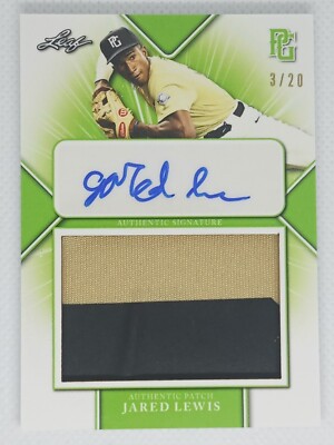 2021 LEAF PERFECT GAME JARED LEWIS PATCH AUTO 3/20 | eBay