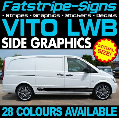 to fit MERCEDES VITO LWB GRAPHICS STICKERS STRIPES DECALS CAMPER DAY ...