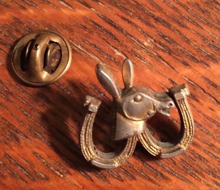 Donkey & Horseshoes Lapel Pin - Vintage Democrat Political Party Hee ...