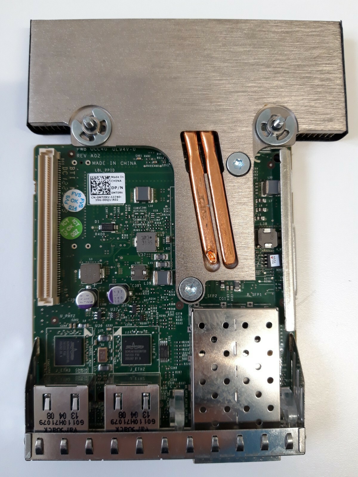 Dell MT09V Broadcom 57800S Quad Port RJ45 SFP+ 10GbE Network Daughter ...