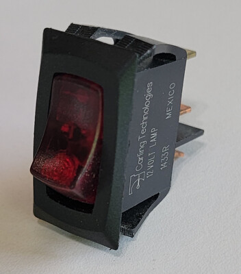 Carling On/Off Rocker Switch 12V Red Indicator Three Terminal RV ...