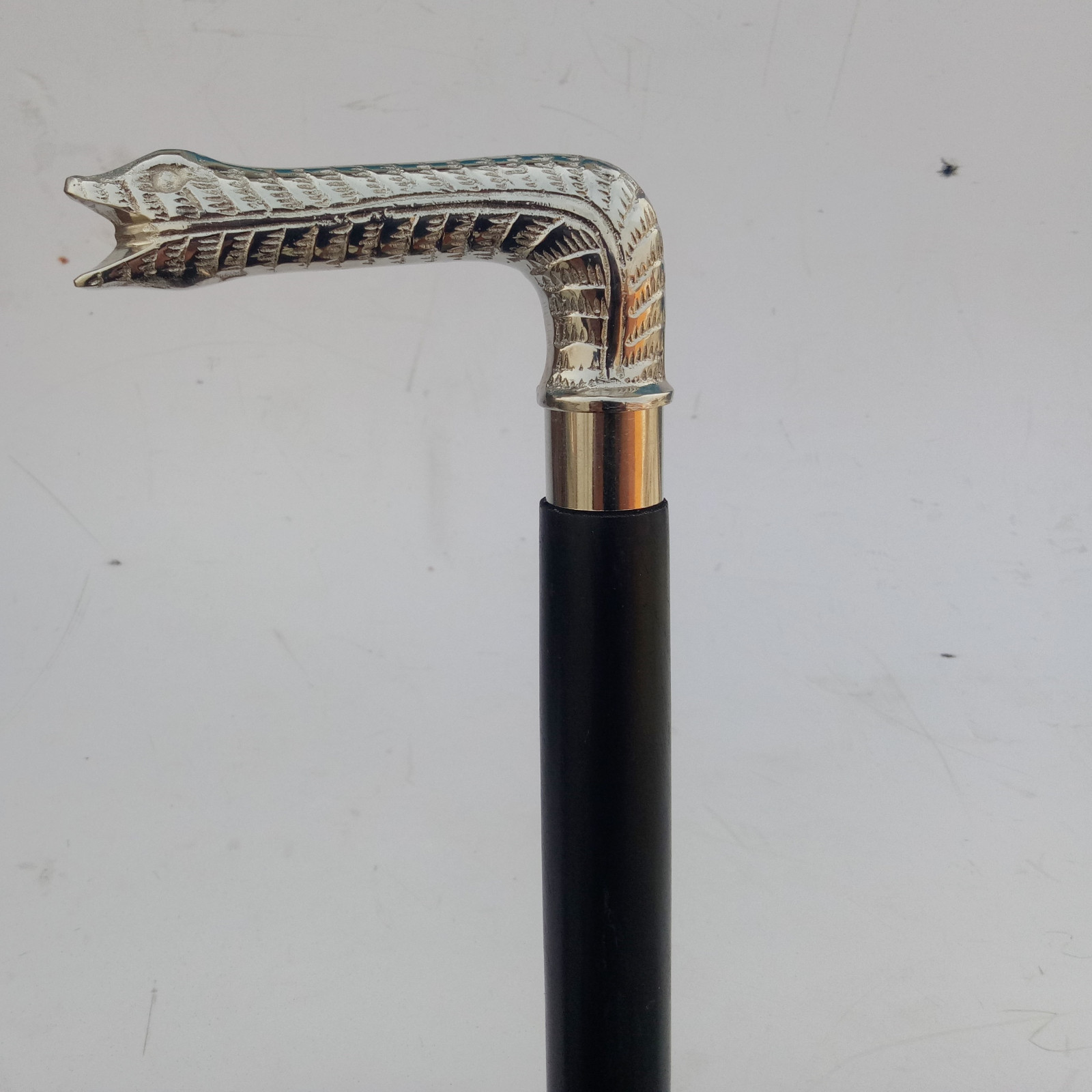 Designer Brass Snake Head Handle Walking Stick Antiqu… - Gem