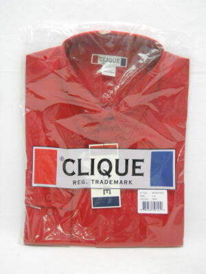 Mens Clique Shortsleeve Button Front Twill Uniform Dress Shirt - Red ...