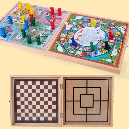 4 in1 Board Game Set Foldable Portable Ludo Game for Family Game ...