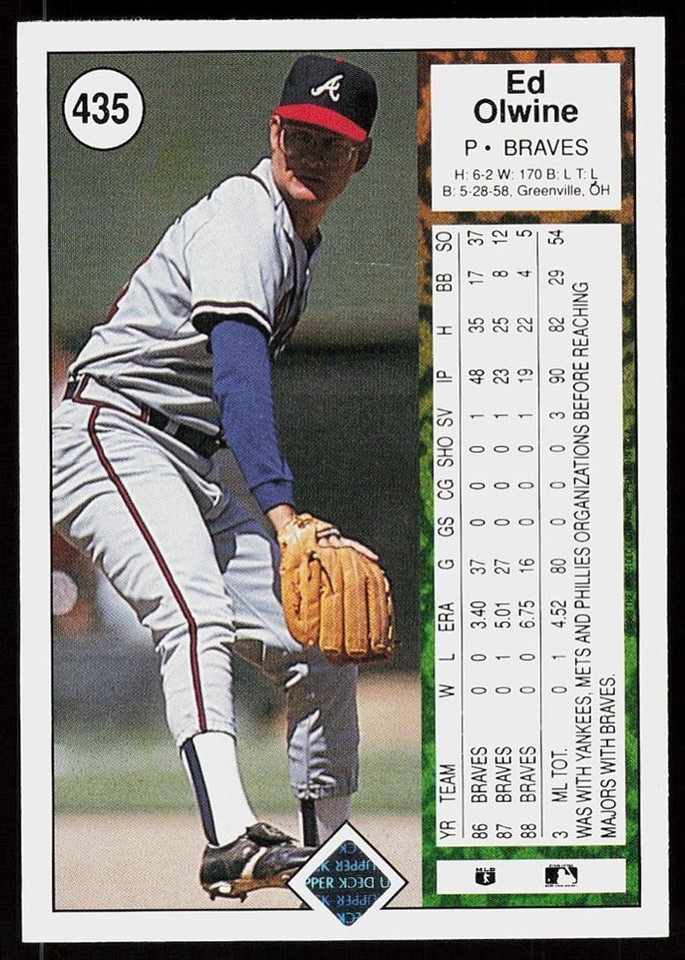 1989 Upper Deck Ed Olwine Atlanta Braves #435 | eBay