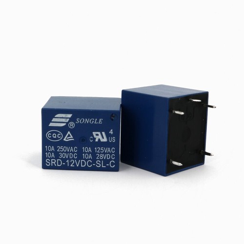100Pcs DC12V SRD-12VDC-SL-C Blue 5Pin PCB Mount 10A SPDT Mini Power ...