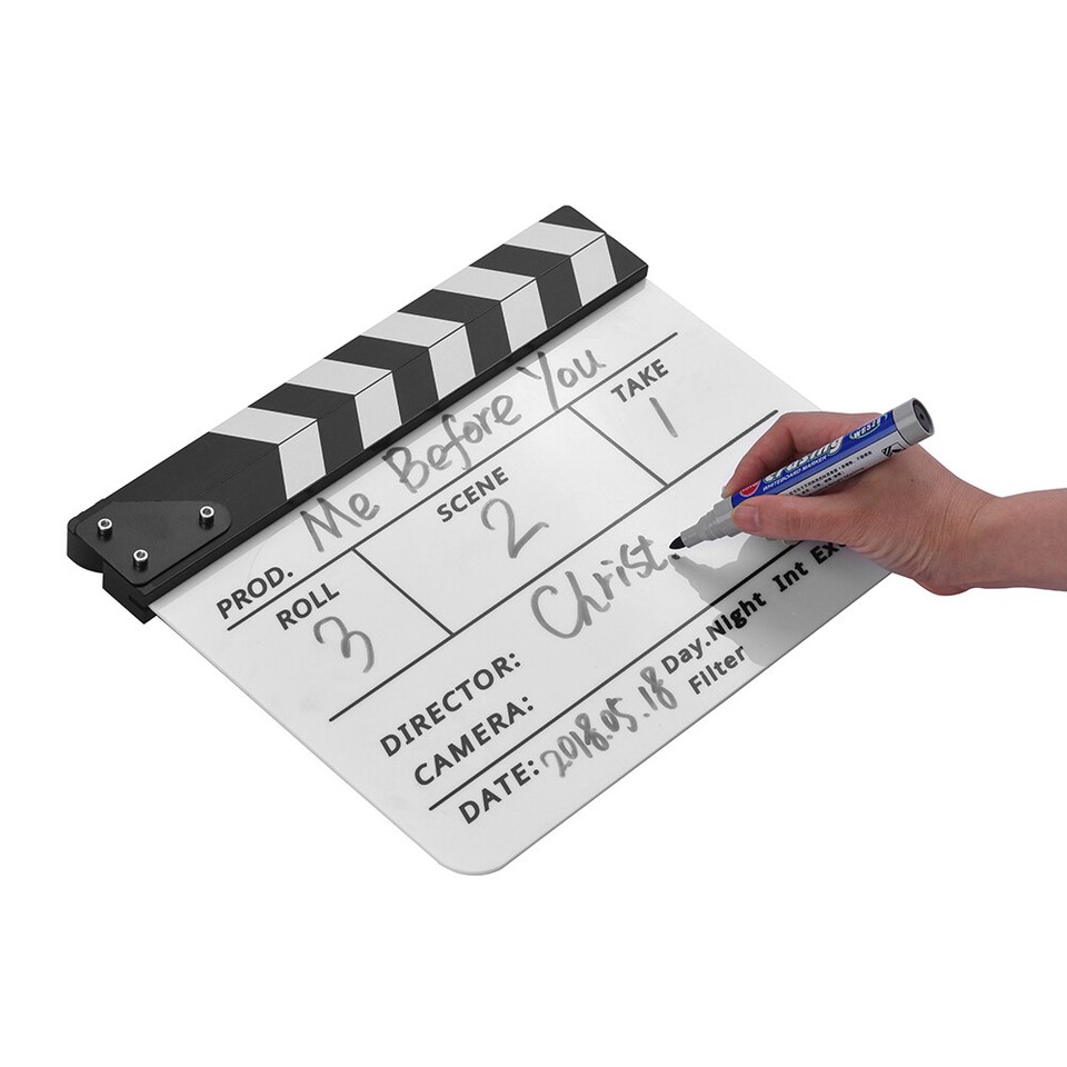 Professional Acrylic Clapboard TV Film Movie Director Cut Action L5V9 ...