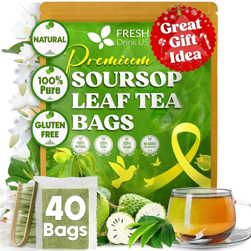 40 Premium Soursop Graviola Leaf Tea Bags, 100% Natural and Pure from ...