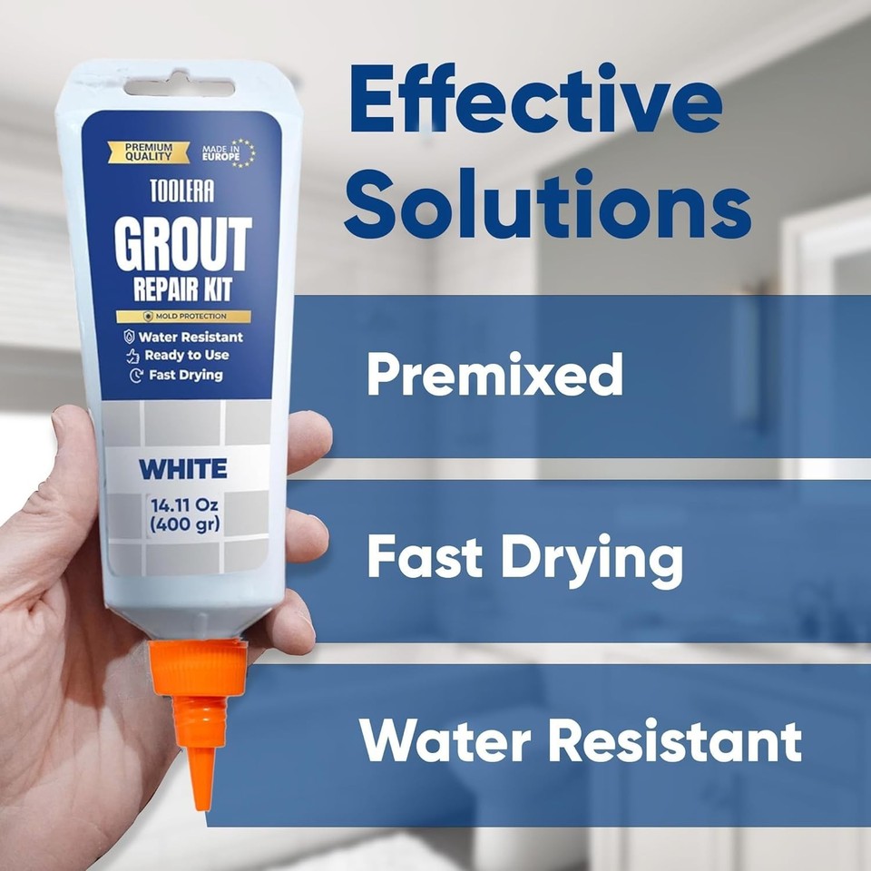 Tile Grout Repair Paste with Spatula (14.11 Oz / 400 gr), Grout Filler ...