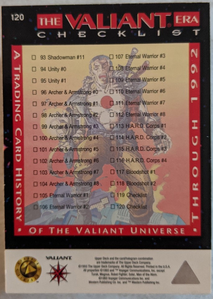 1993 Upper Deck THE VALIANT ERA: Series I 120 Trading Card History Set ...