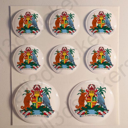 Stickers Grenada Coat of Arms Gel Domed Resin 3D Grenada Vinyl Sticker ...